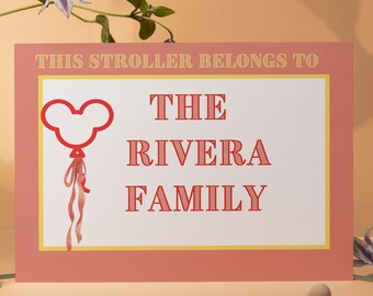 Stroller Tag DIGITAL DOWNLOAD Custom Personalized Disney - Etsy