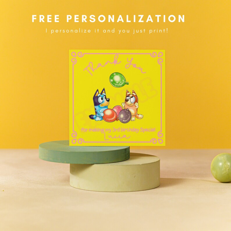 Bluey Favor Tag Thank You Bluey Birthday Party Favor Tag Bluey - Etsy