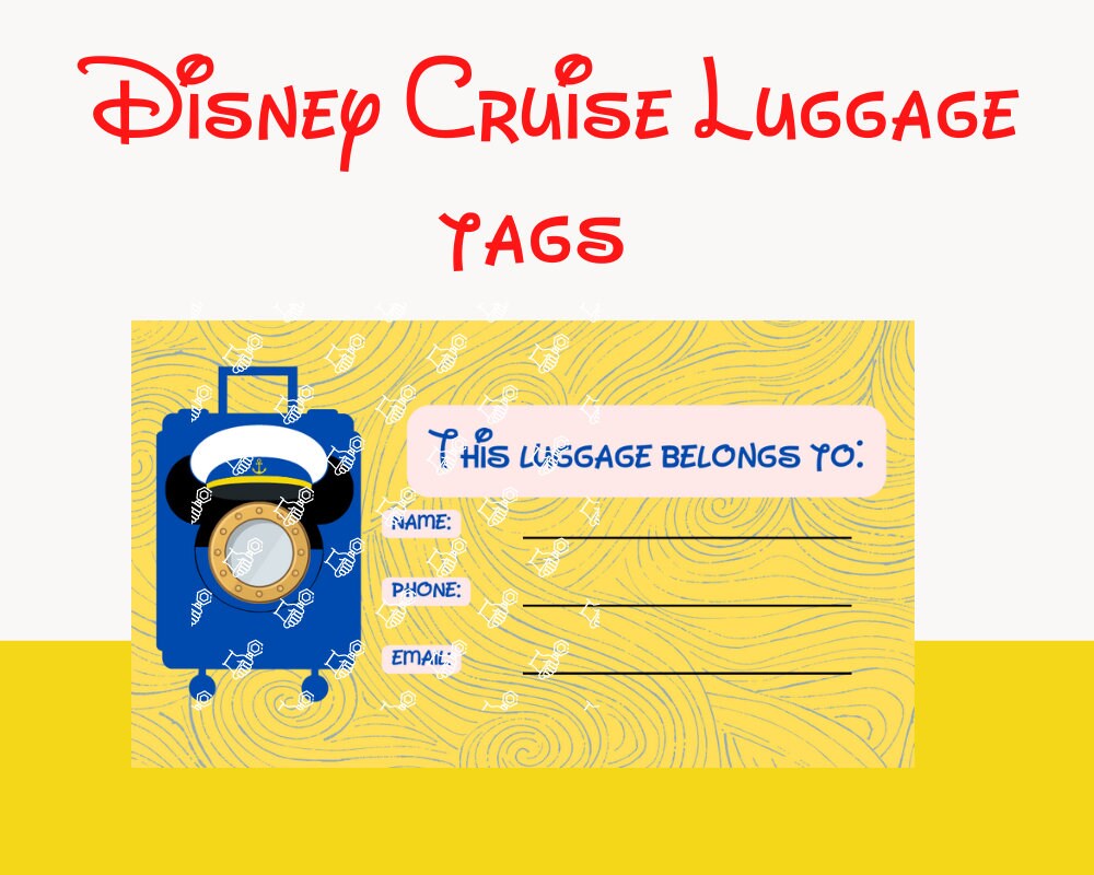 Disney Luggage Tag Template
