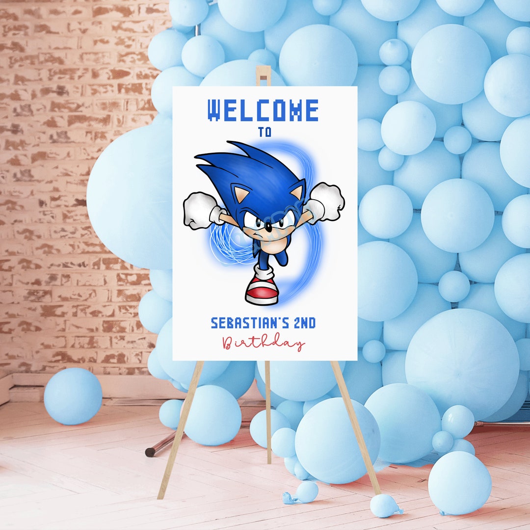 Sonic Welcome Sign / Sonic Party Favors / Sonic Birthday - Etsy