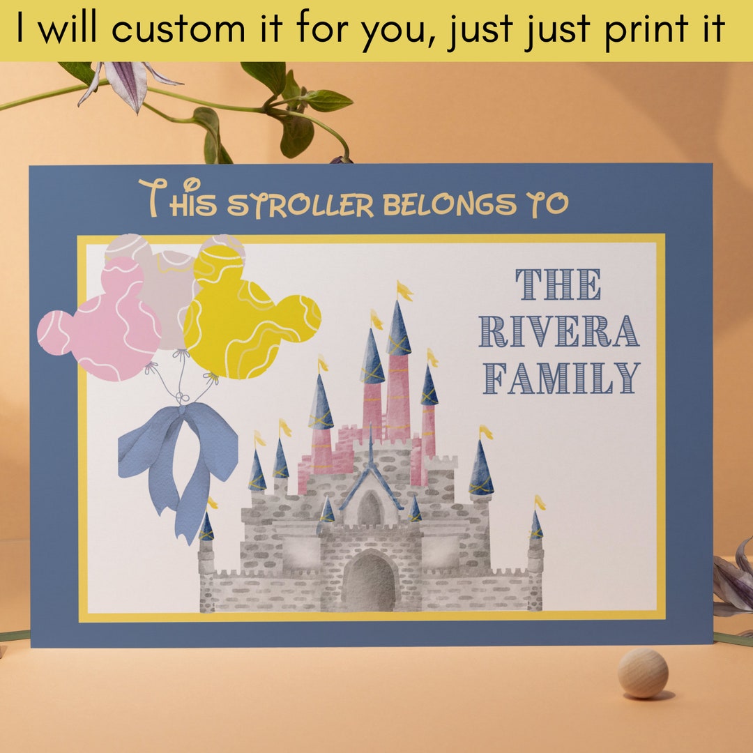 Castle Stroller Sign Disneystroller Sign Stroller Sign - Etsy