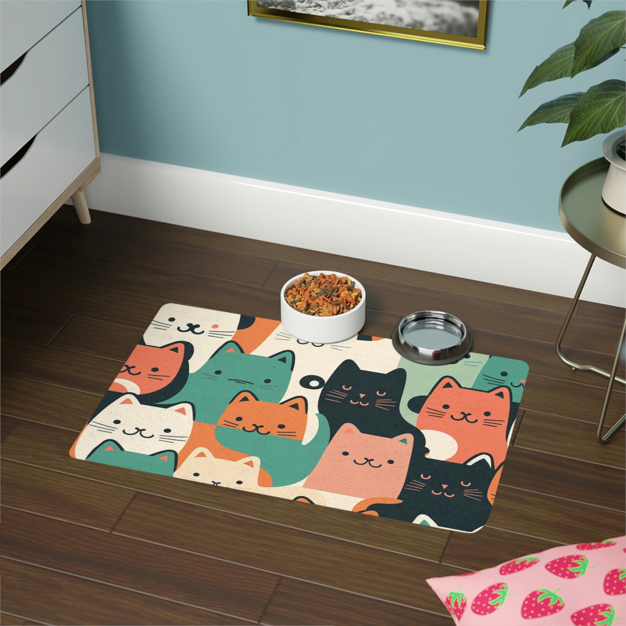 Cat Food Mat With Cat Designs for Cat Lovers (12x18) - Etsy