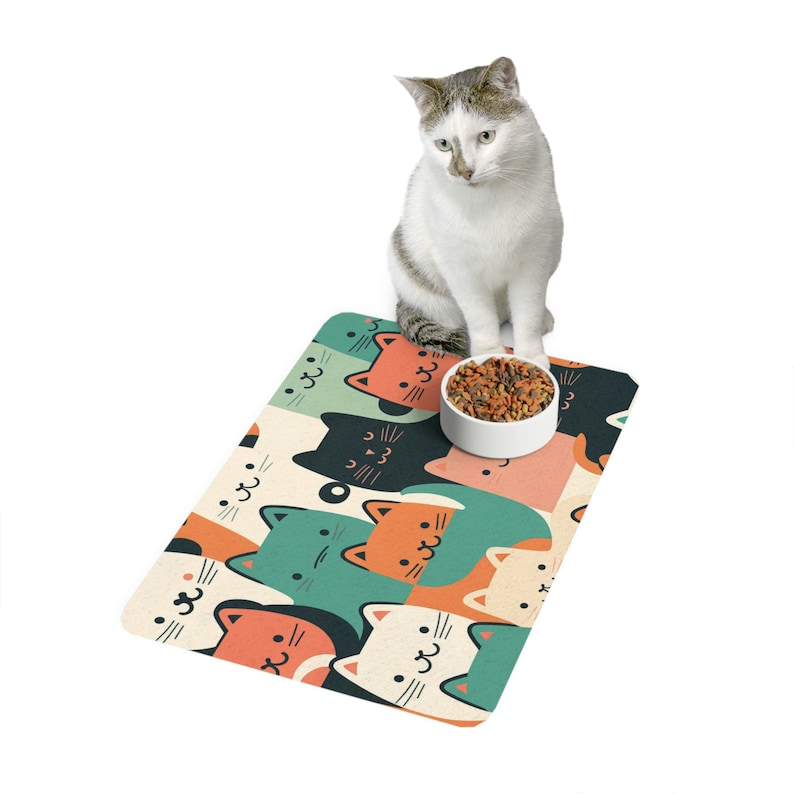 Cat Food Mat With Cat Designs for Cat Lovers (12x18) - Etsy