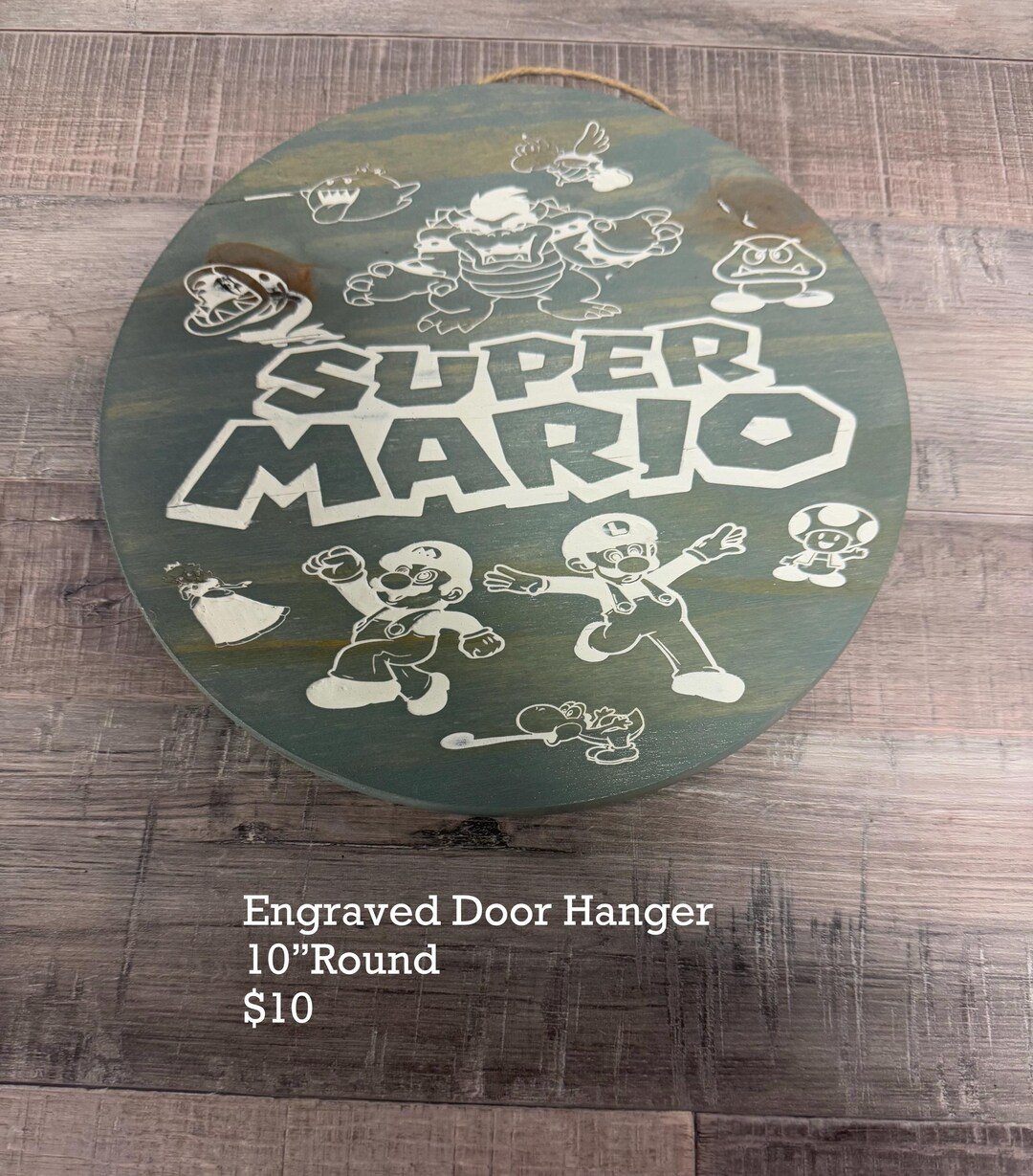 Engraved Door Hanger - Mario - Etsy