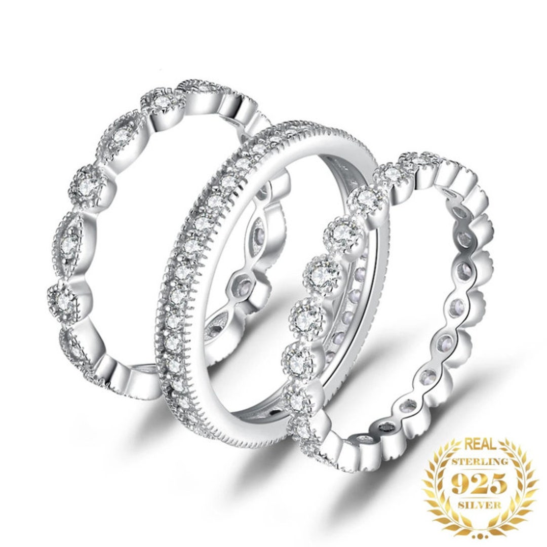 New Arrival Stackable Rings Wedding Set Wedding Stackable Rings Wedding ...