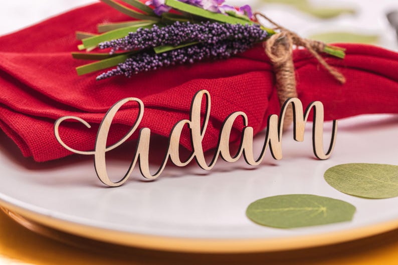 Custom Wooden Name Cut Out, Wedding Name Plate, Table Decor, Guest Name ...