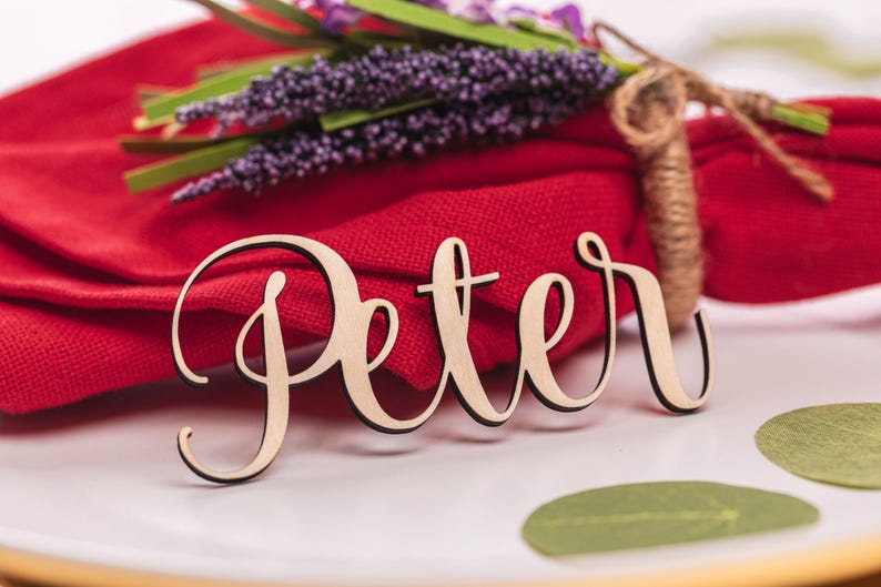 Custom Wooden Name Cut Out, Wedding Name Plate, Table Decor, Guest Name ...