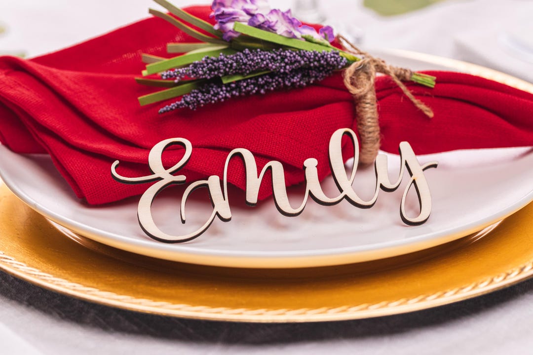 Custom Wooden Name Cut Out, Wedding Name Plate, Table Decor, Guest Name ...