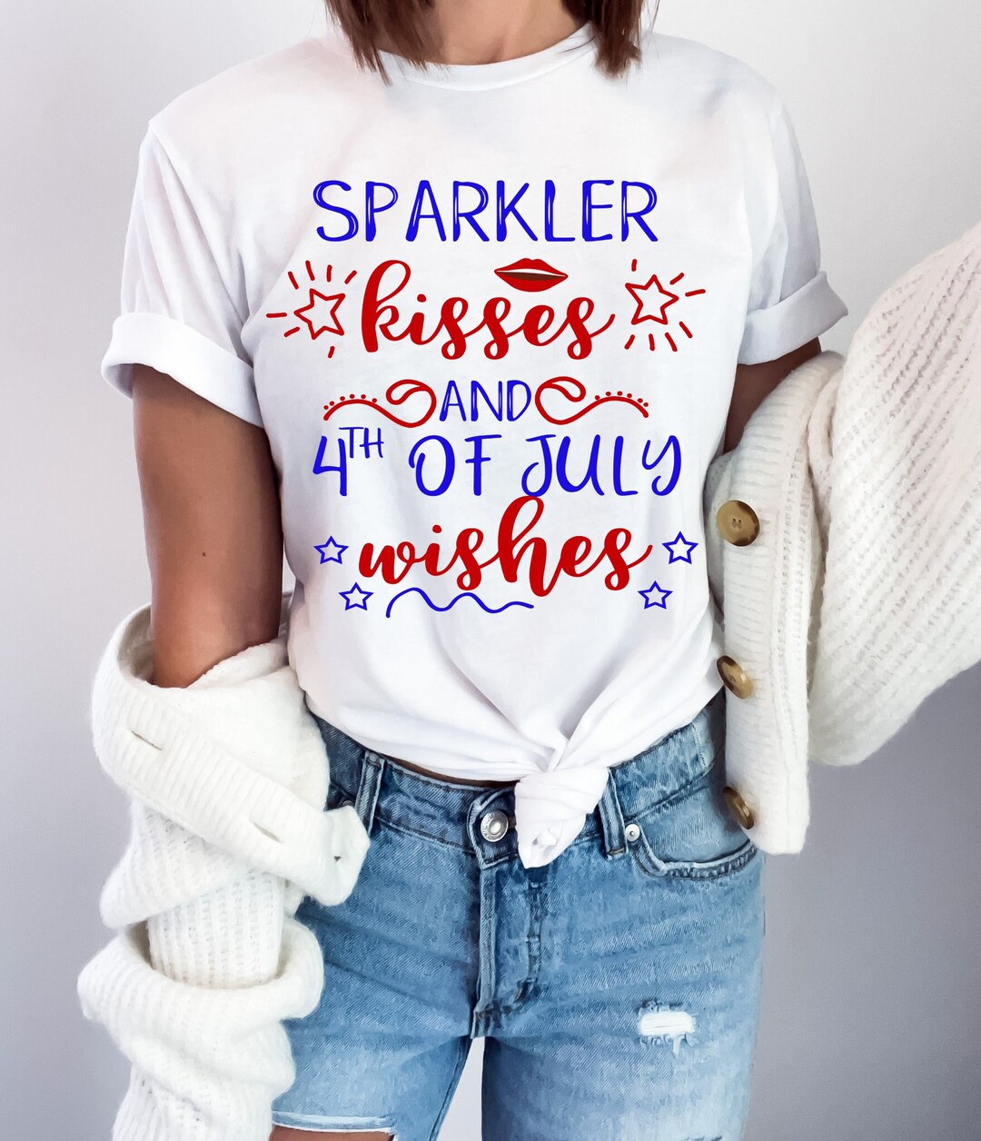 Sparkler Kisses and 4th of July Wishes: Funny 4th of July - Etsy