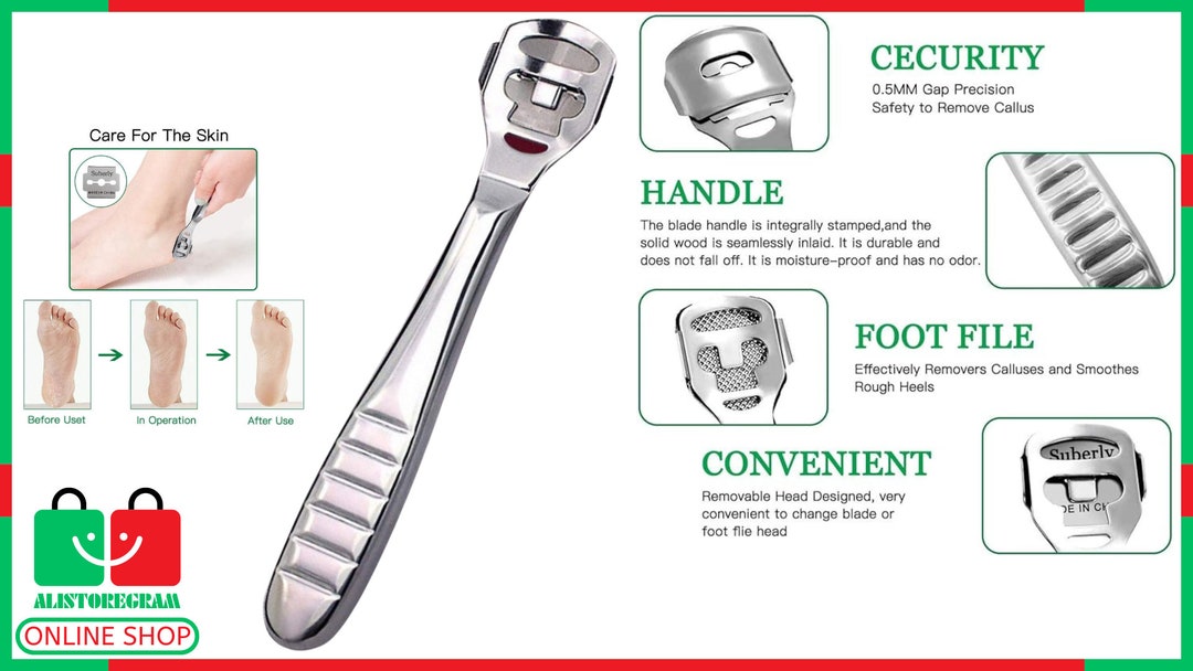 Professional Foot Calus Skin Remover Stainless Steel Pedicure Foot Care ...