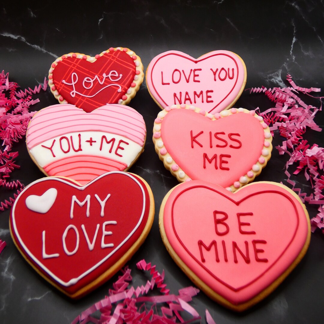 Custom Hand Made Cookies Heart Collection - Etsy