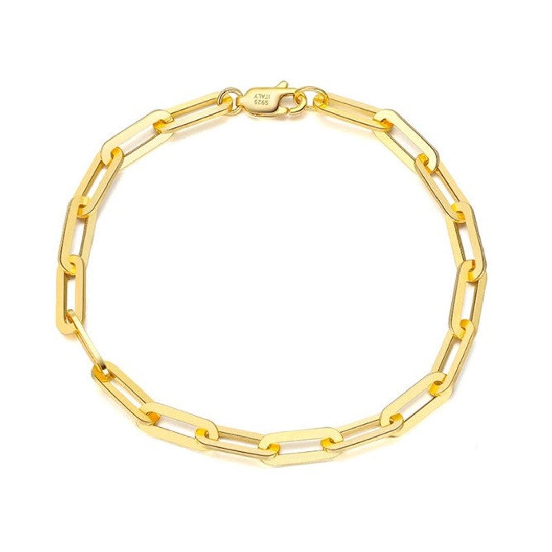 Hannah Chain Bracelet| Stackable Chain Bracelet| Sleek Paperclip Links ...
