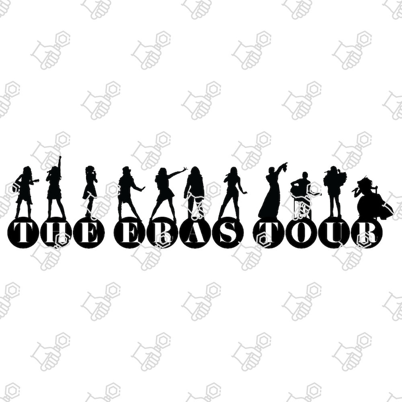 Swifty the Eras Tour Silhouettes W/ Tour Font SVG & PNG Files - Etsy
