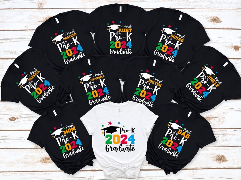 Pre K Graduation Shirt, Custom 2024 Kindergarten Family Shirts, Family ...