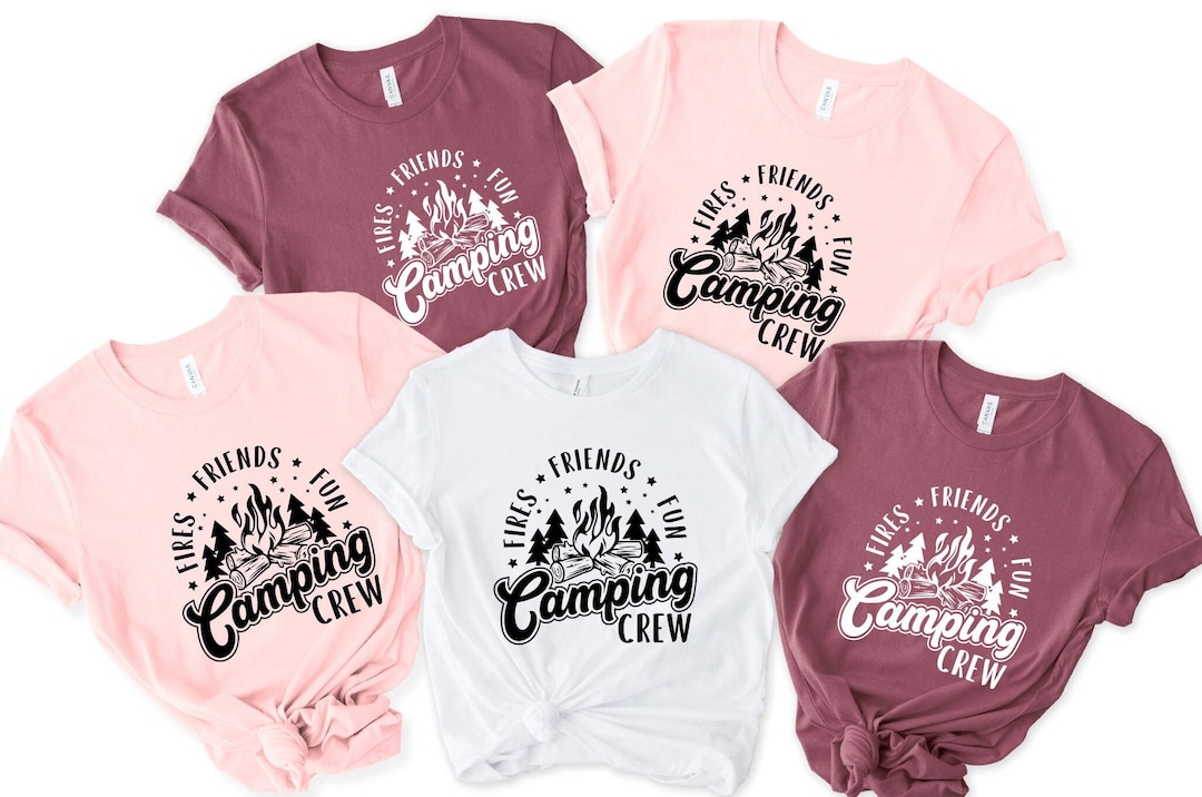 Fires Friends Fun Camping Crew Shirt, Summer Vacation T-shirts, Nature ...
