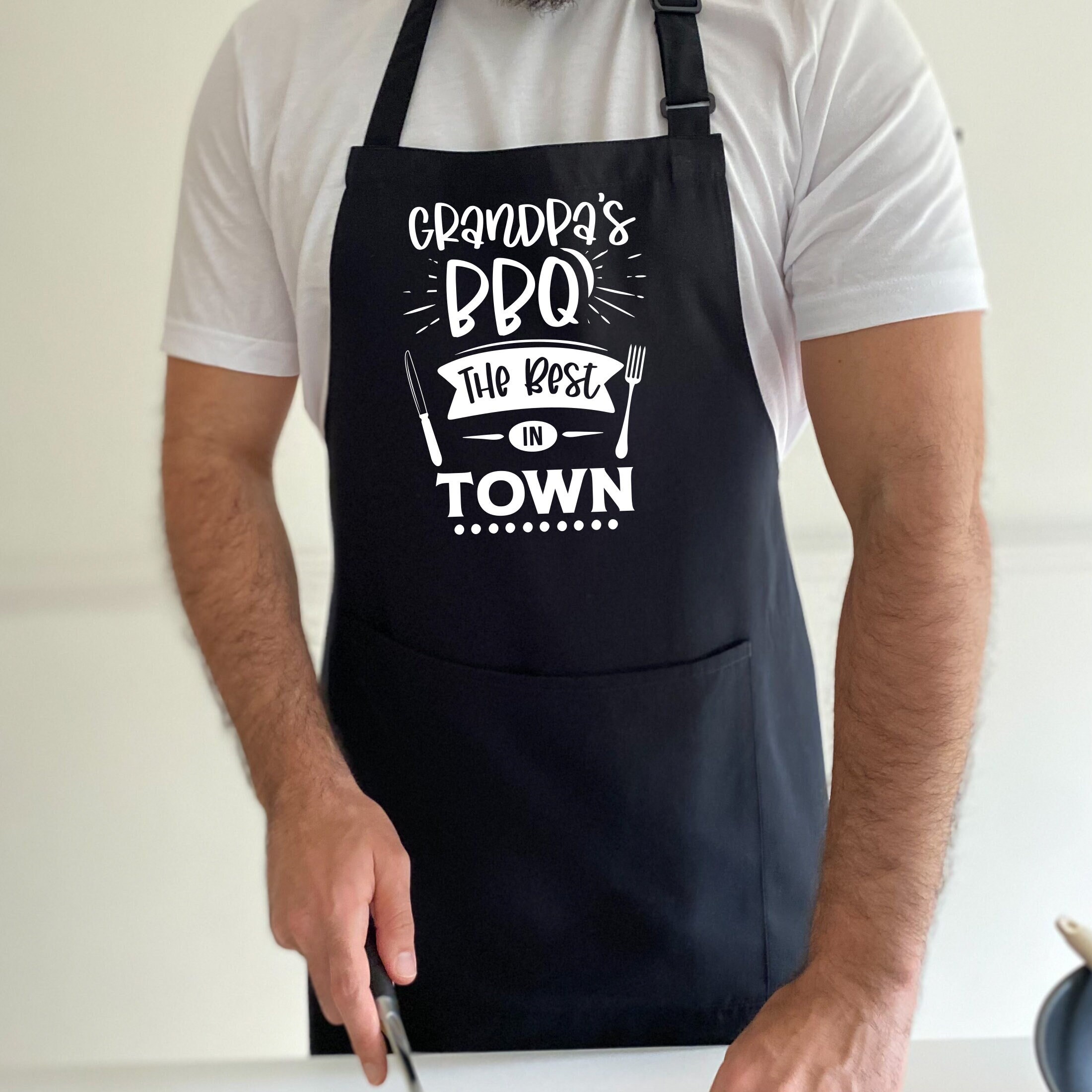 Grandpas BBQ the Best in Town Apron, Personalized Apron, Dad Apron, New ...