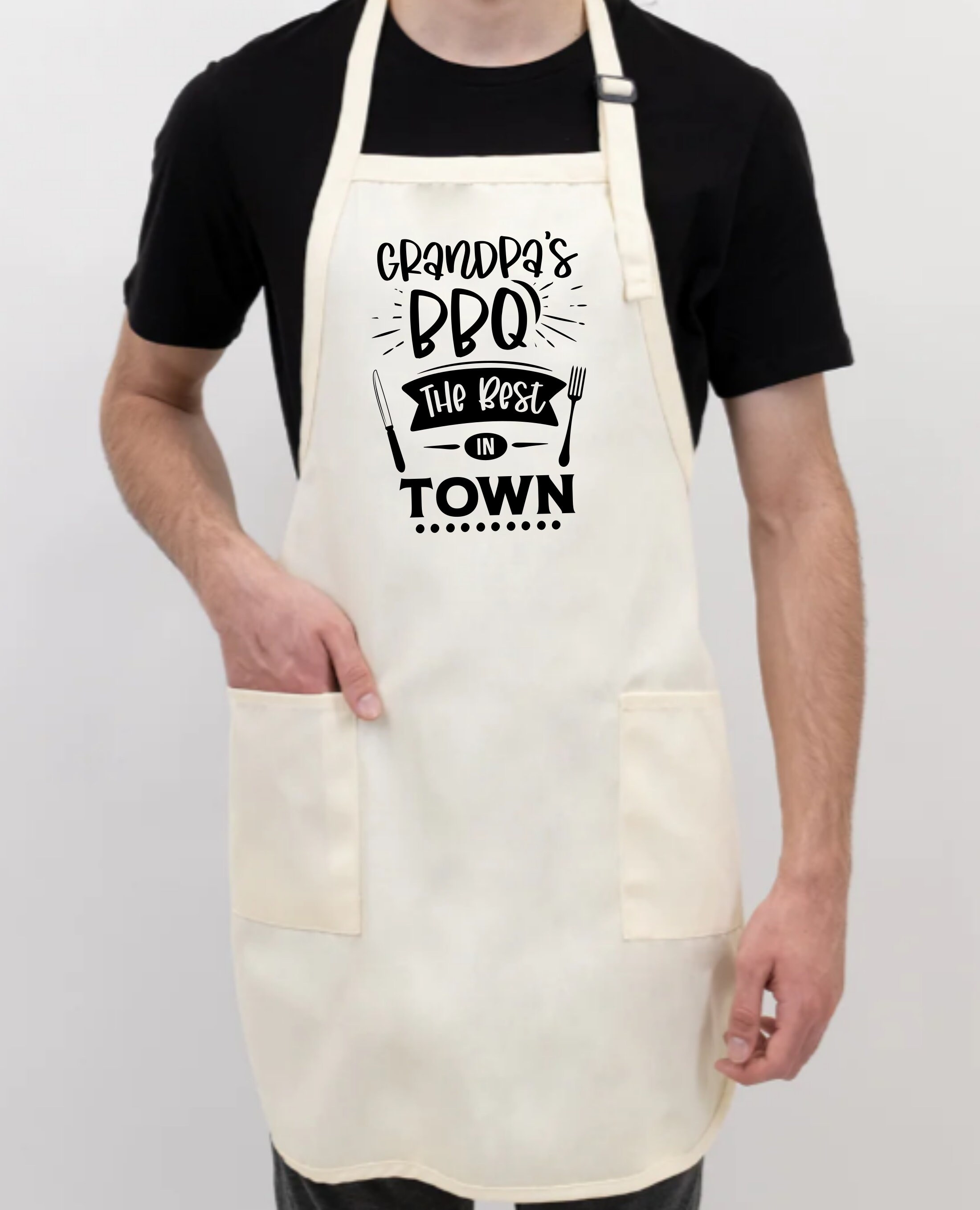 Grandpas BBQ the Best in Town Apron, Personalized Apron, Dad Apron, New ...
