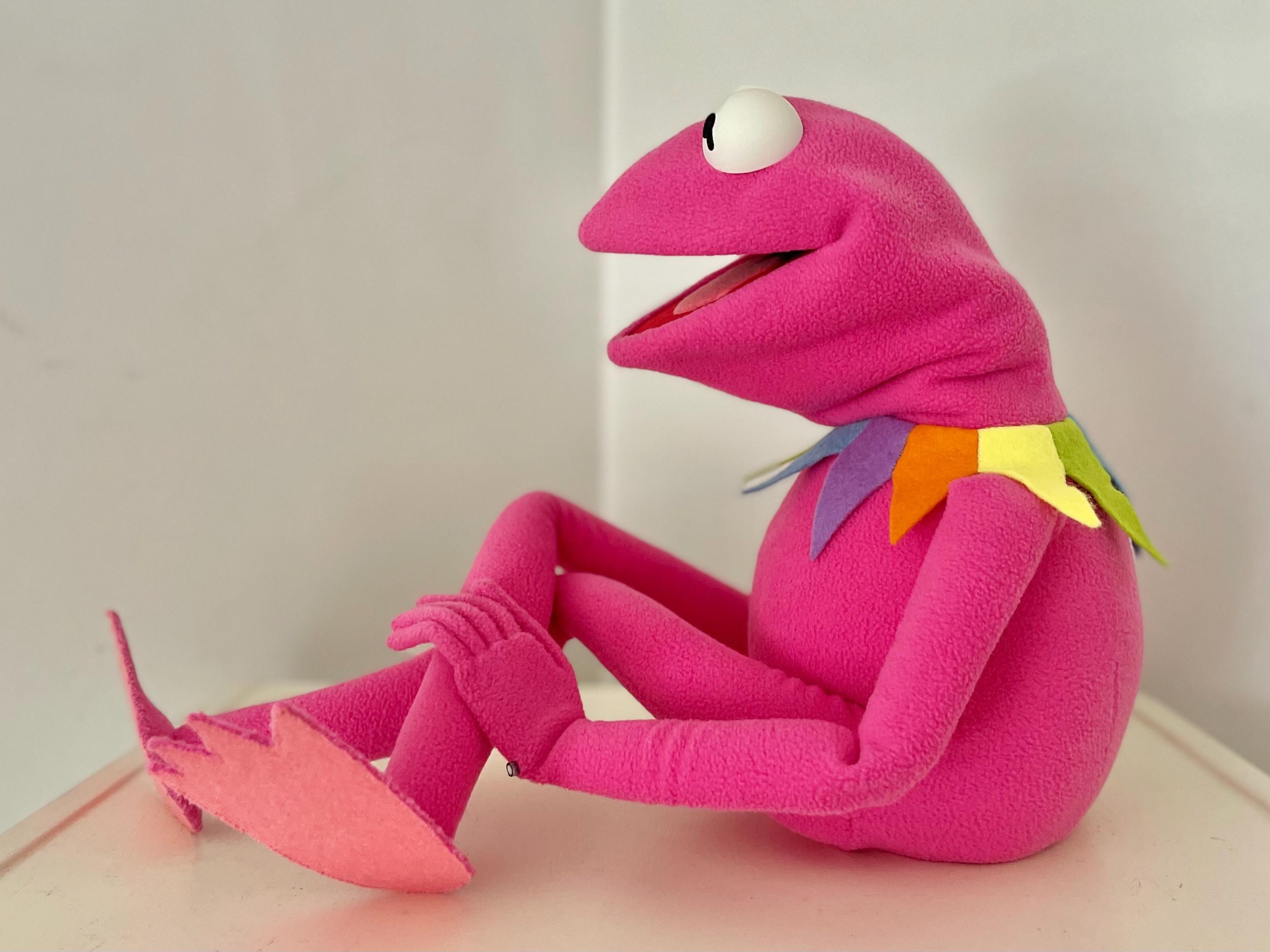 Pink Kermit the Frog Puppet Replica Hand Puppet Muppet, 1:1 ...