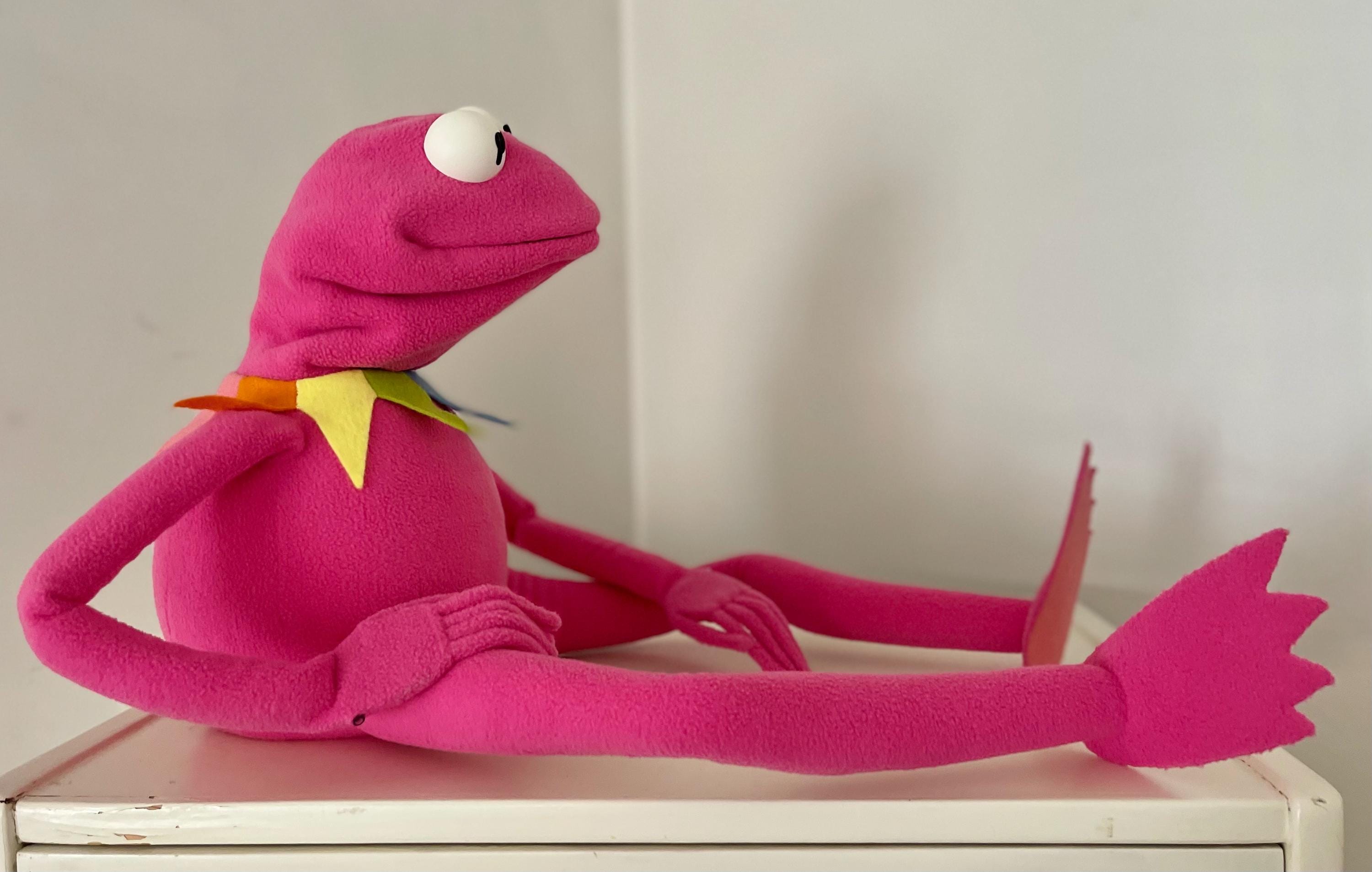 Pink Kermit the Frog Puppet Replica Hand Puppet Muppet, 1:1 ...