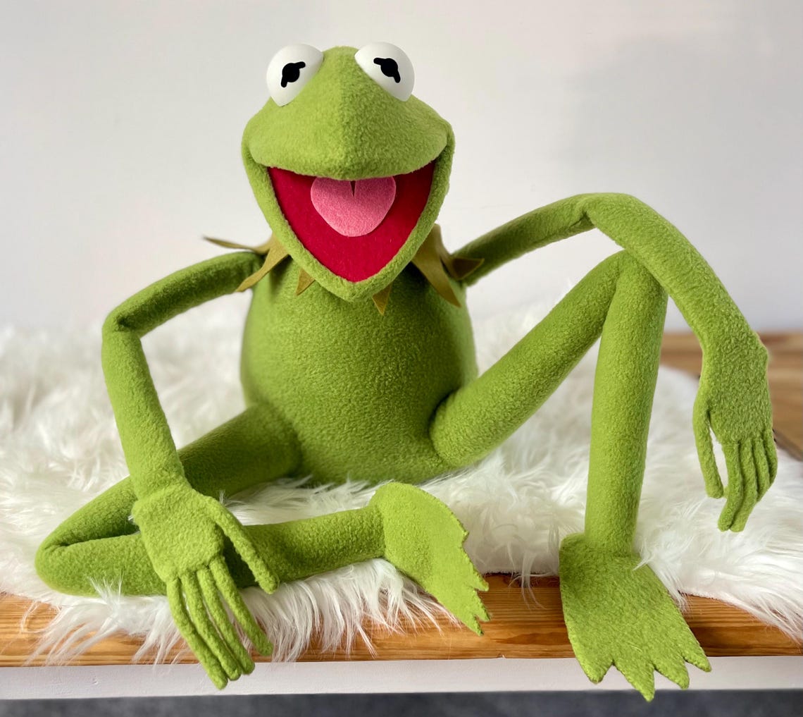 Kermit the Frog Puppet Replica Hand Puppet Muppet, 1:1 Professional ...