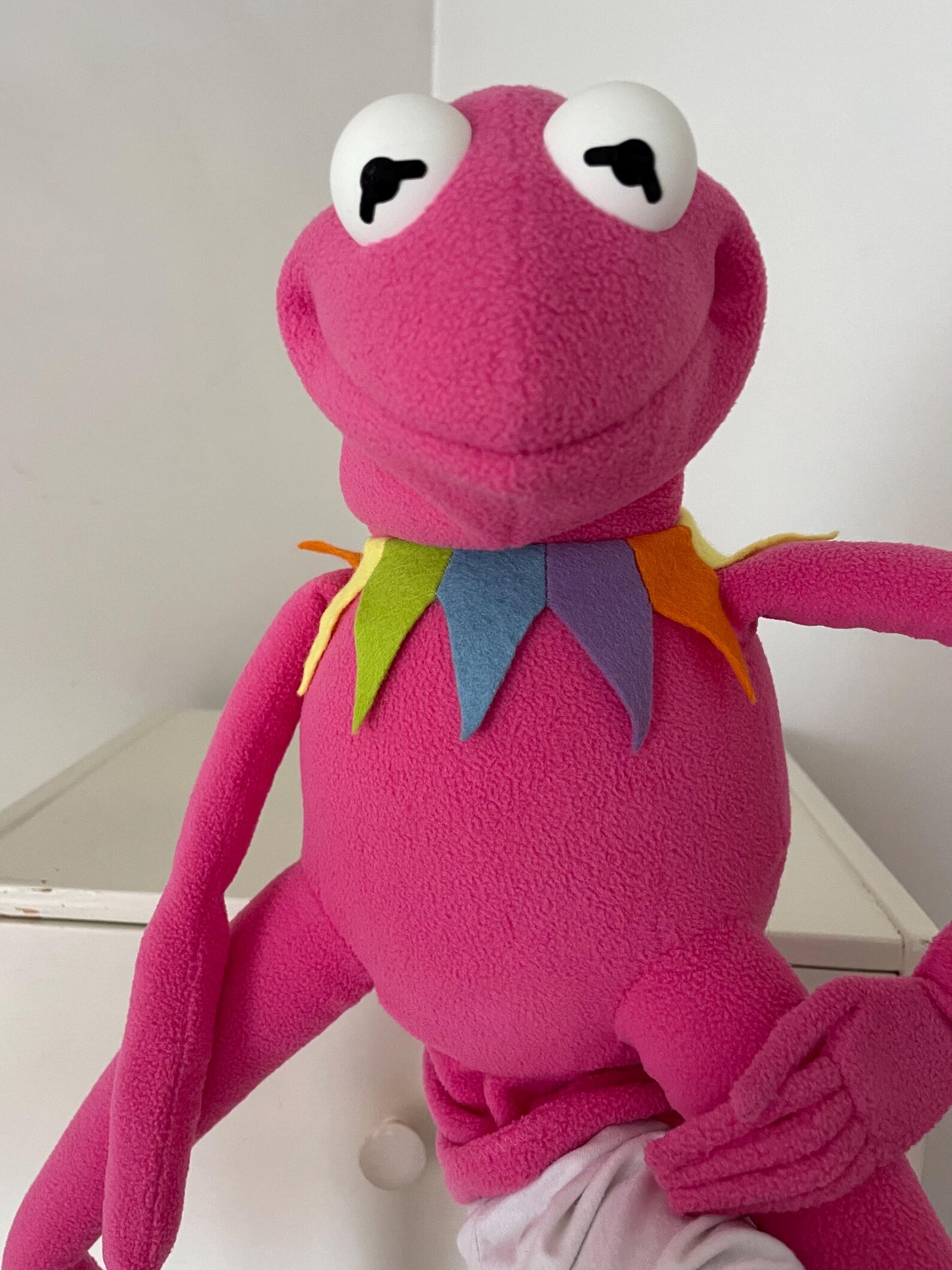 Pink Kermit the Frog Puppet Replica Hand Puppet Muppet, 1:1 ...