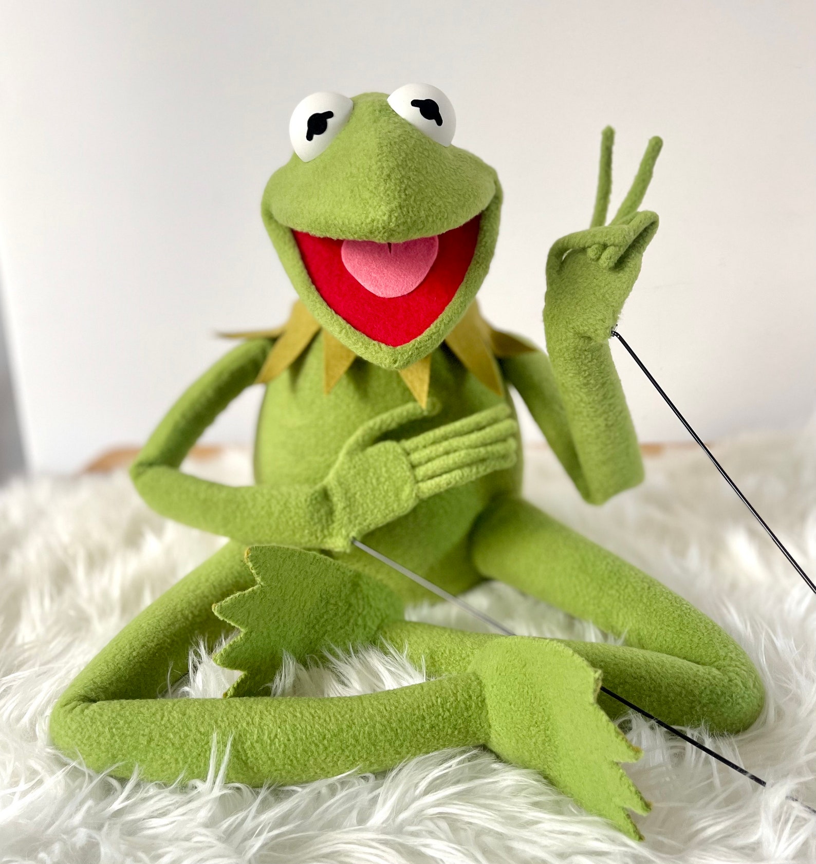 Kermit the Frog Puppet Replica Hand Puppet Muppet, 1:1 Professional ...