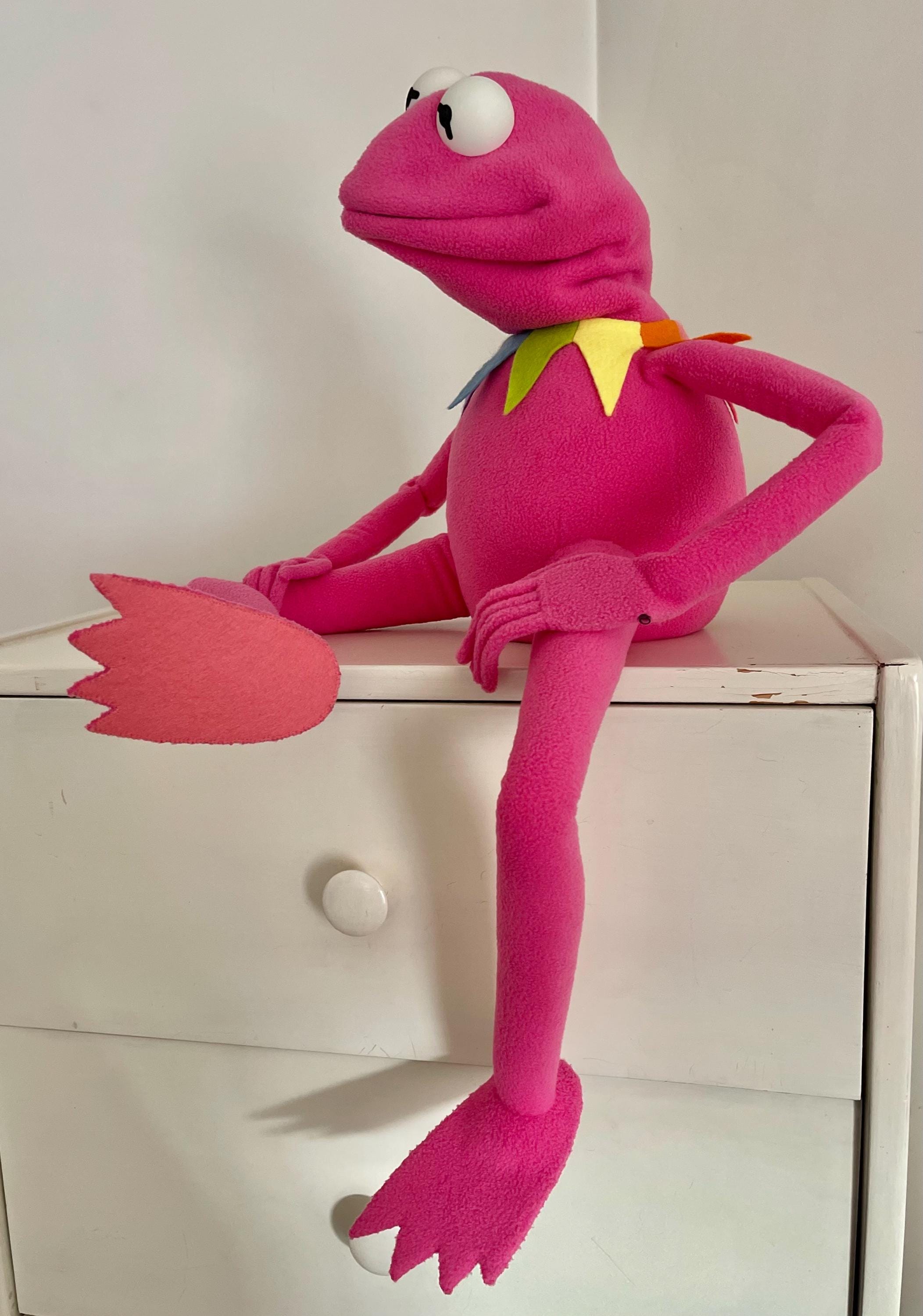 Pink Kermit the Frog Puppet Replica Hand Puppet Muppet, 1:1 ...