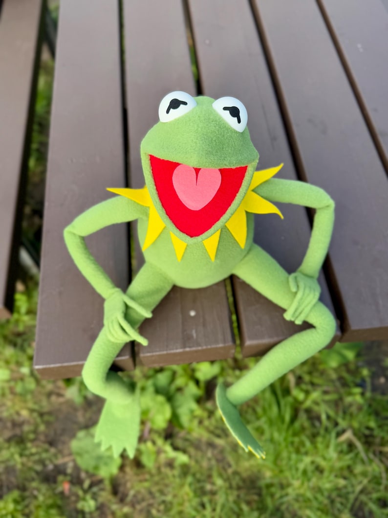 Handmade Kermit the Frog Replica Puppet, Fleece Muppet With Arm Rods - Etsy
