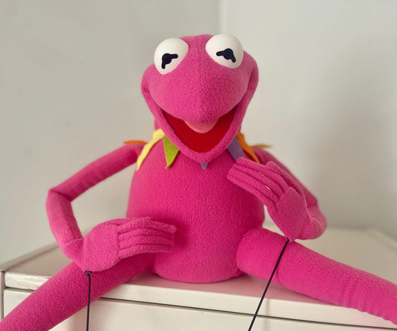 Pink Kermit the Frog Puppet Replica Hand Puppet Muppet, 1:1 ...