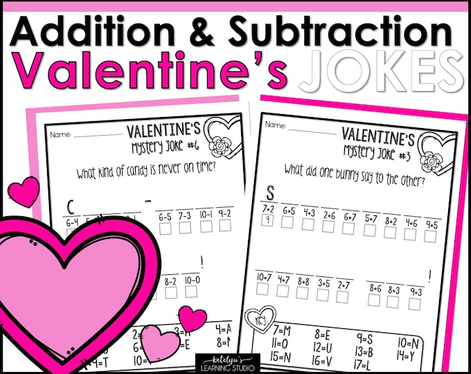 Valentine's Day Addition Math Worksheets Multiple - Etsy Canada