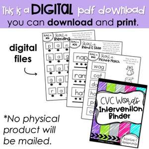 CVC Words Reading Activities, CVC Word Activities for Science of ...