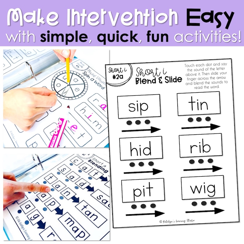 CVC Words Reading Activities, CVC Word Activities for Science of ...