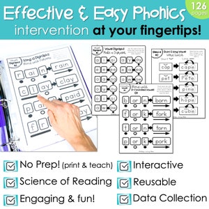 Phonics Games, Phonics Worksheet Binder, Phonics Printables Reading ...