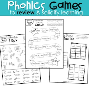Phonics Games, Phonics Worksheet Binder, Phonics Printables Reading ...