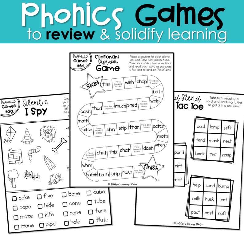 Phonics Games, Phonics Worksheet Binder, Phonics Printables Reading ...