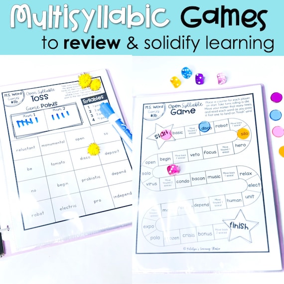 Multisyllabic Words Worksheets