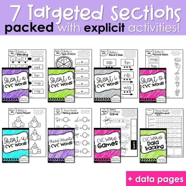 CVC Words Reading Activities, CVC Word Activities for Science of ...