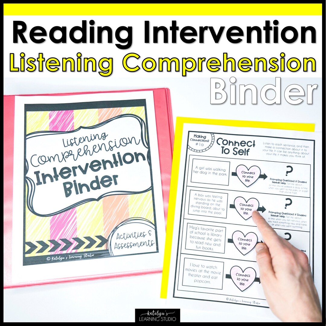 Listening Skills for Comprehension Reading Intervention, Reading ...