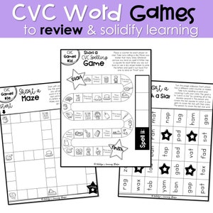 CVC Words Reading Activities, CVC Word Activities for Science of ...