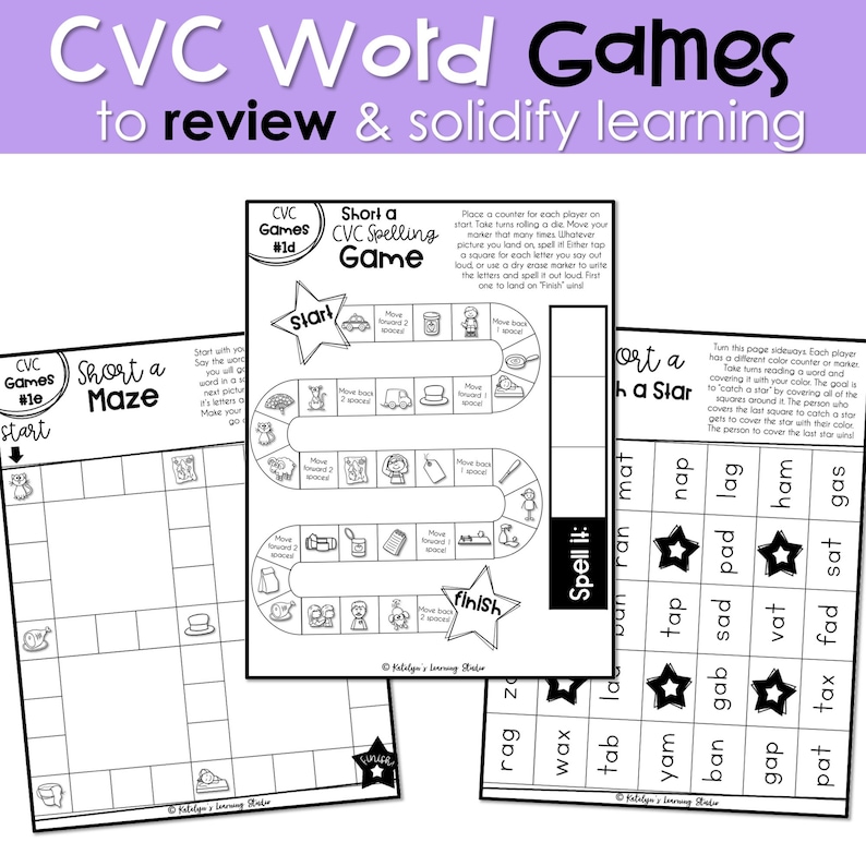 CVC Words Reading Activities, CVC Word Activities for Science of ...