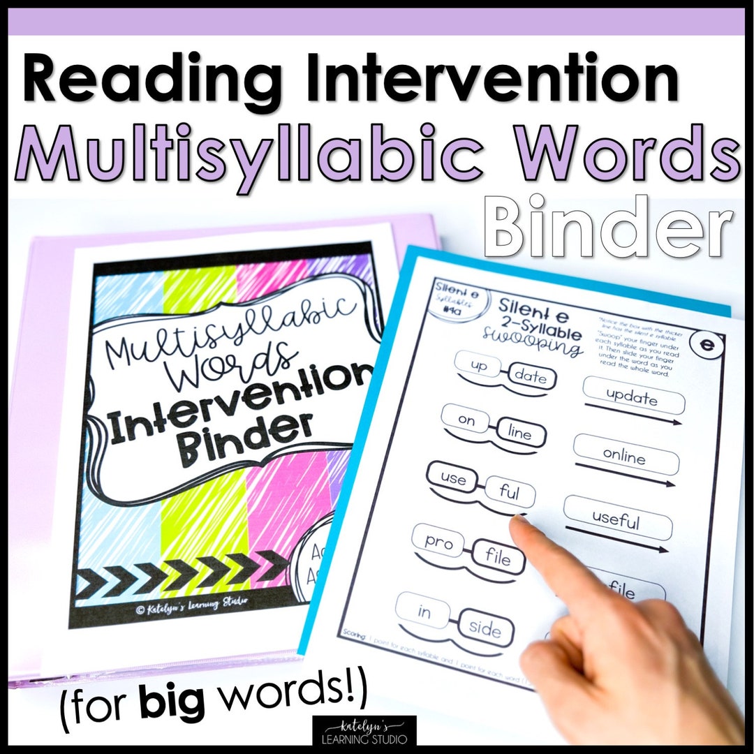 Reading Multisyllabic Words - Phonics Learning Binder, Worksheets for ...