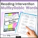 Reading Multisyllabic Words - Phonics Learning Binder, Worksheets for ...