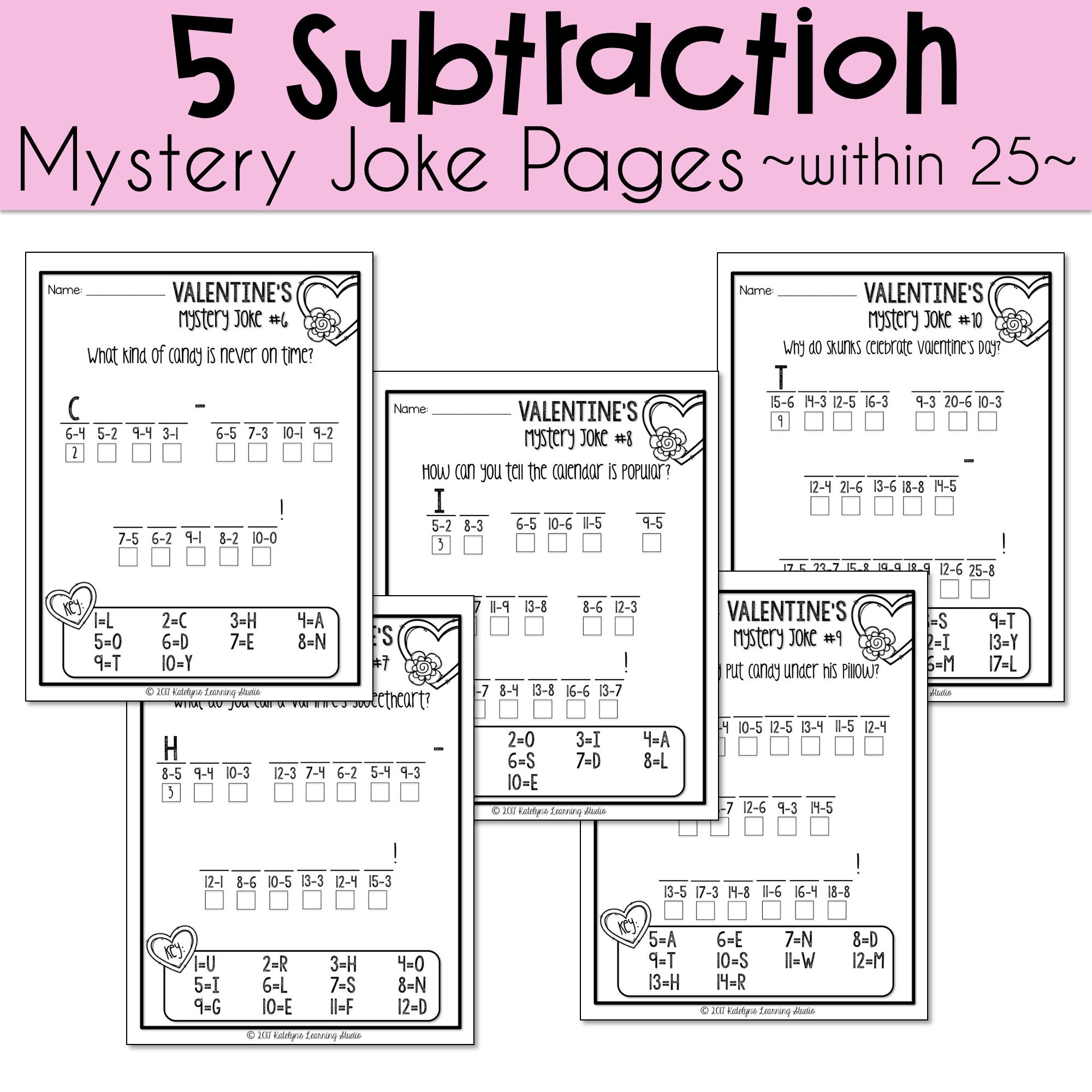 Valentines Math Worksheets, Addition Worksheets, Subtraction Worksheets ...