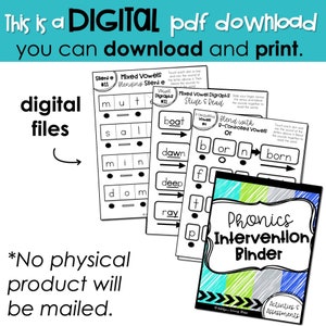 Phonics Games, Phonics Worksheet Binder, Phonics Printables Reading ...