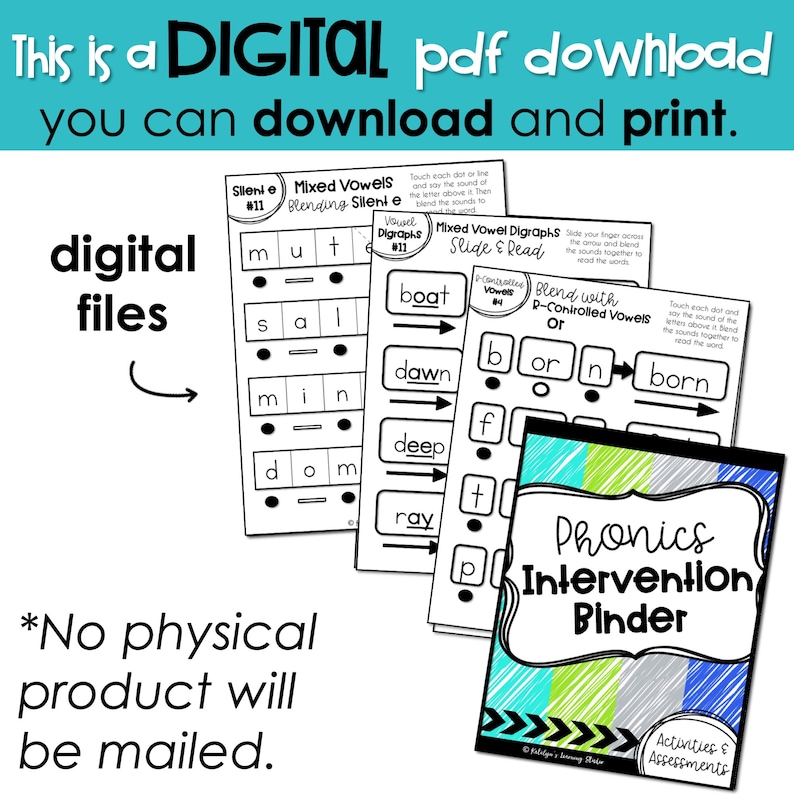 Phonics Games, Phonics Worksheet Binder, Phonics Printables Reading ...