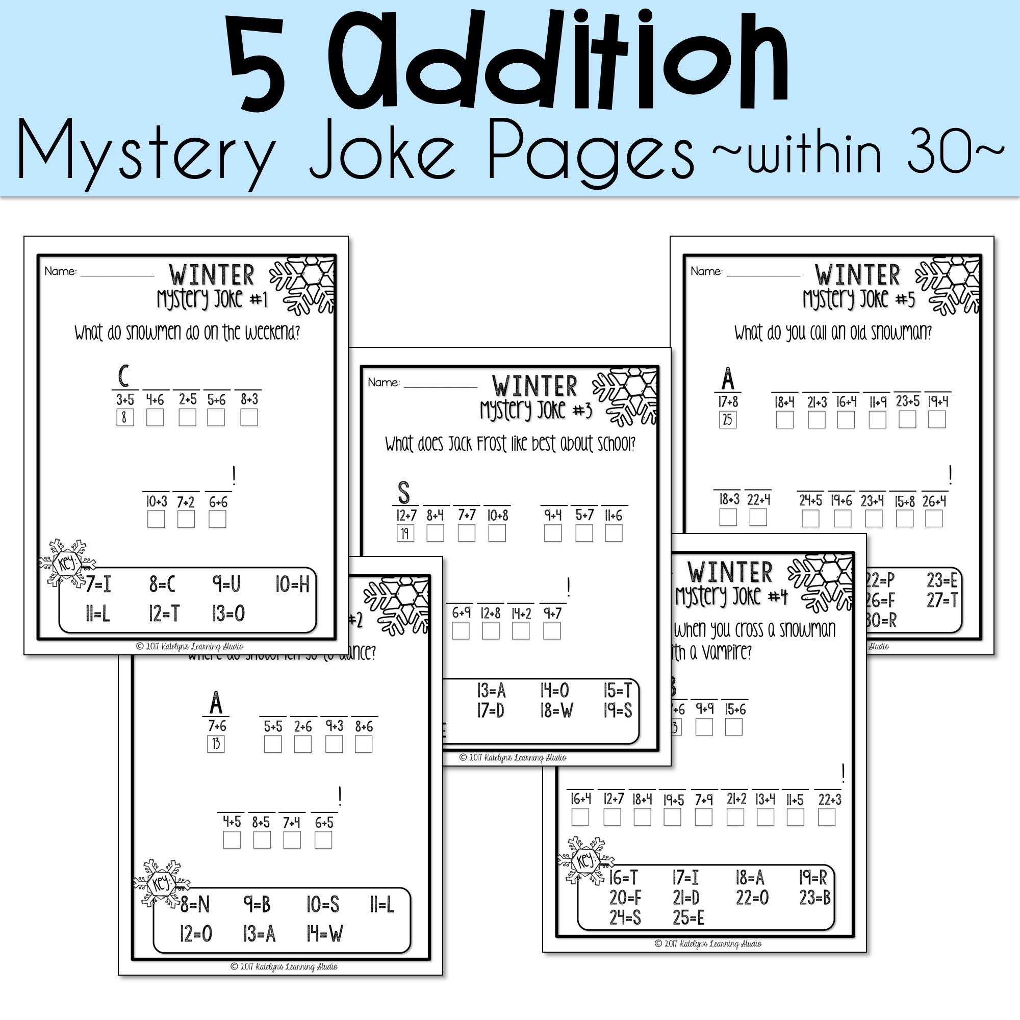 Winter Math Addition and Subtraction Worksheets, Subtraction Addition ...