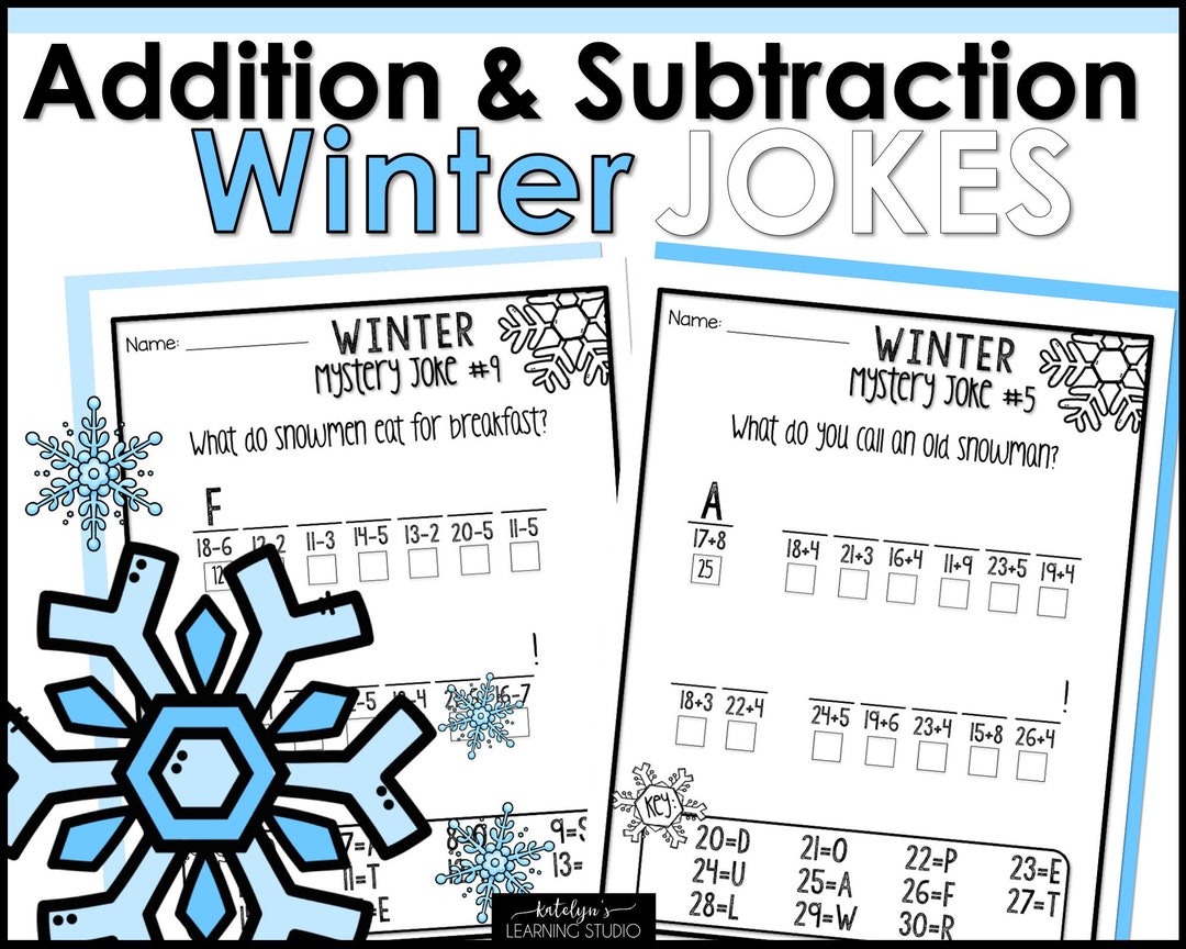 Winter Math Addition and Subtraction Worksheets, Subtraction Addition ...