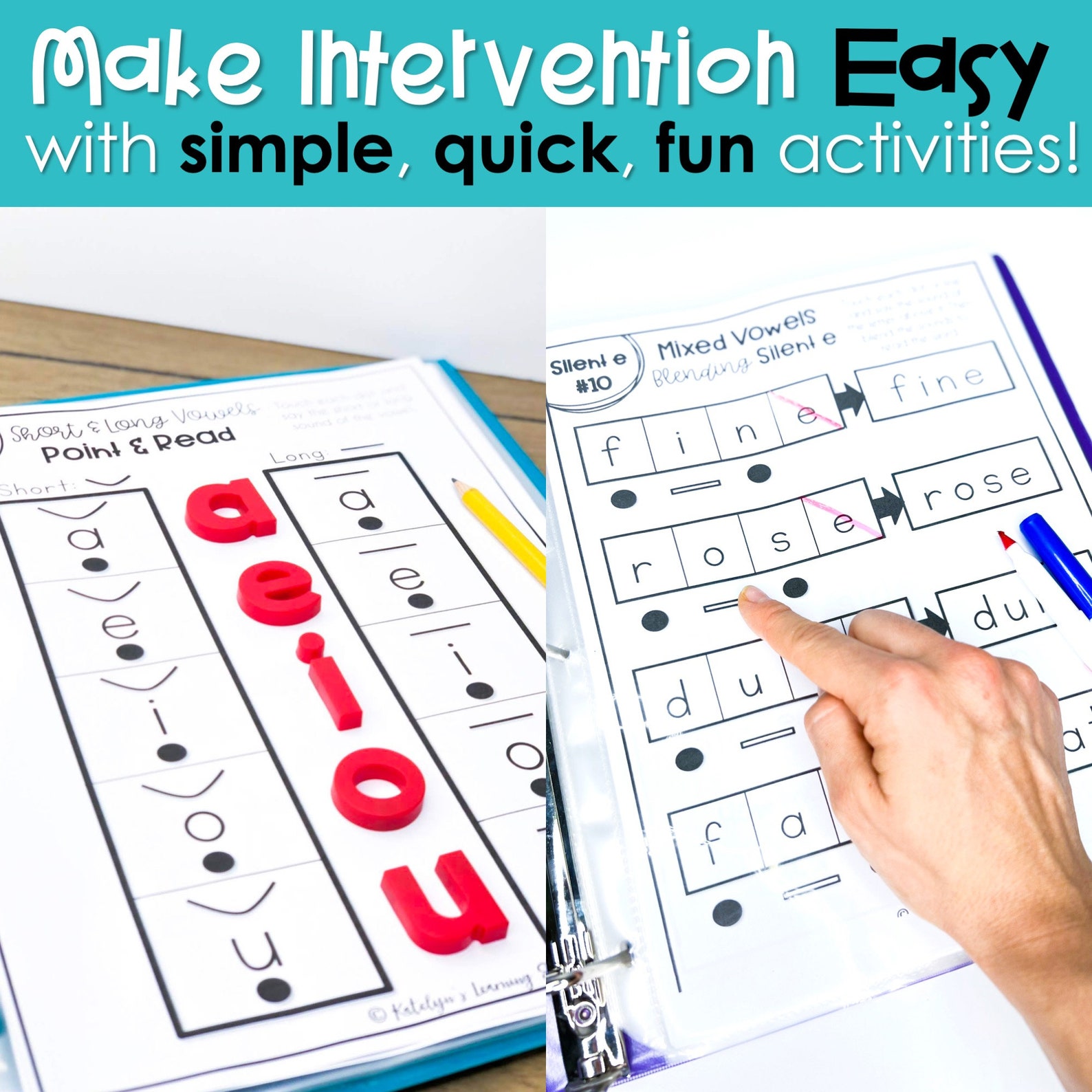 Phonics Games, Phonics Worksheet Binder, Phonics Printables Reading ...