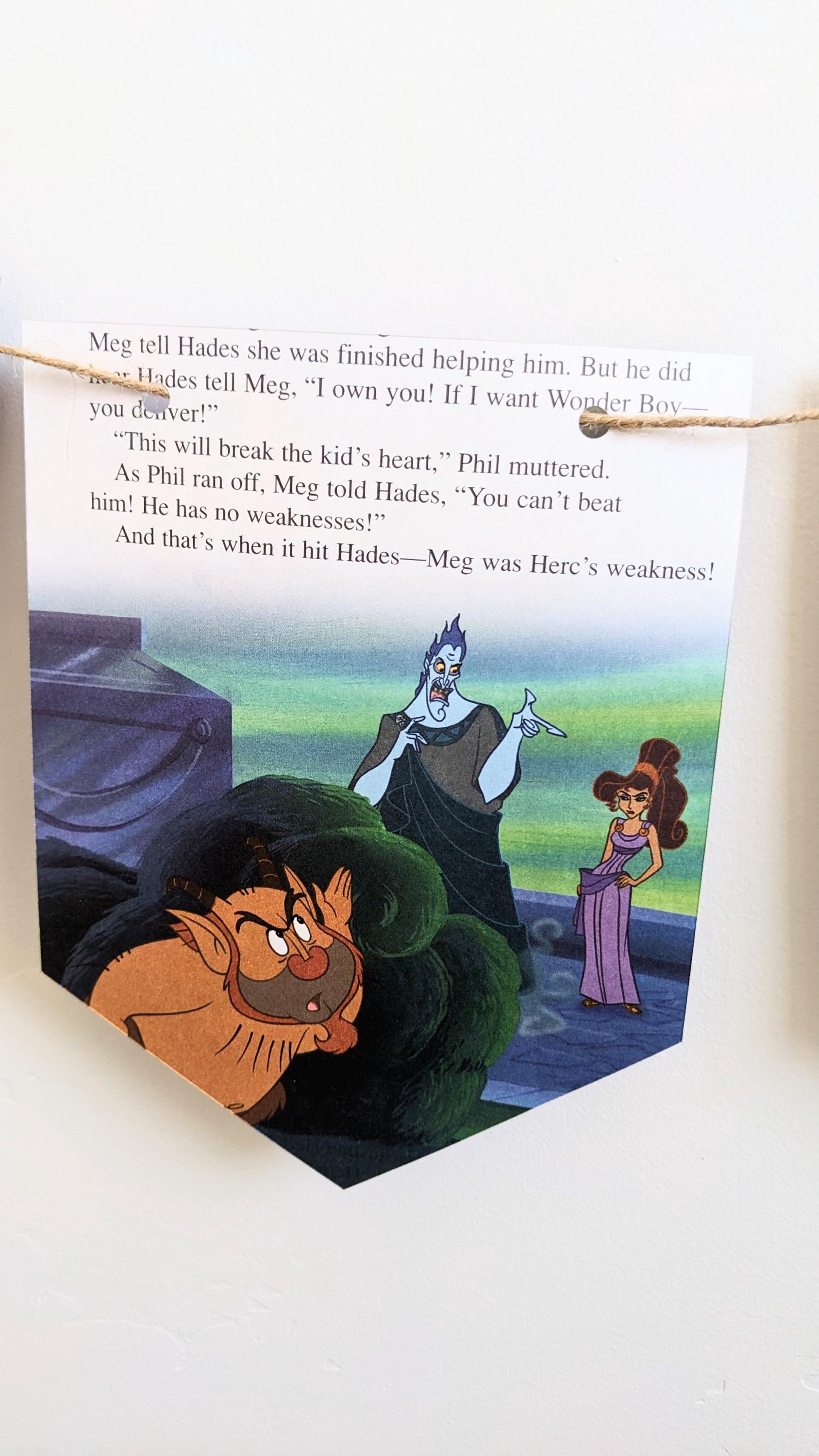Hercules Golden Book Page Garland, Children's Party Banner, Bedroom ...