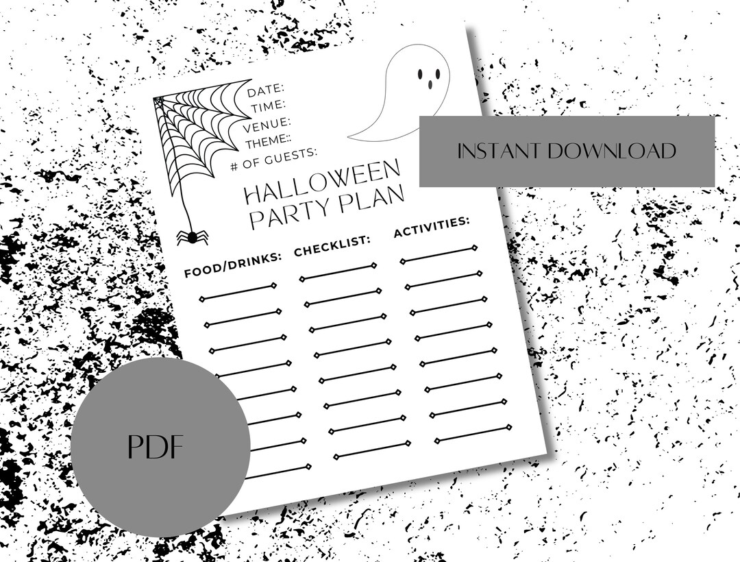 Halloween Party Plan Checklist: Printable Holiday Planner (PDF) - Etsy